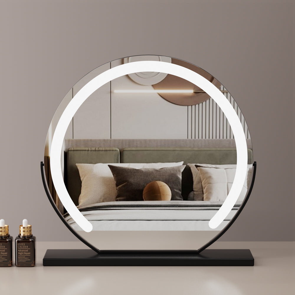 Round Makeup Vanity Mirror 24"/60cm Large for Dressing Table, LED Stri ...
