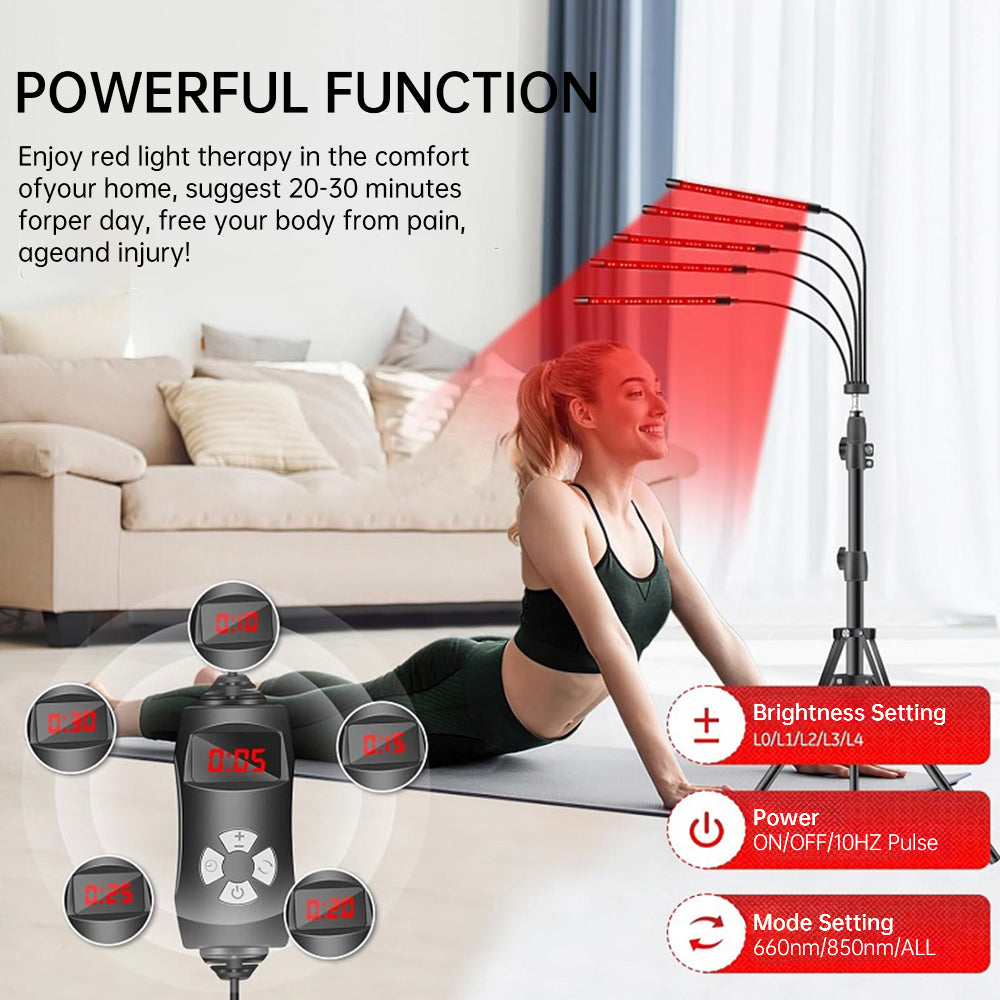 2 Wavelength Full-Body Infrared LED Red Light Therapy Panel, 4-Head De ...