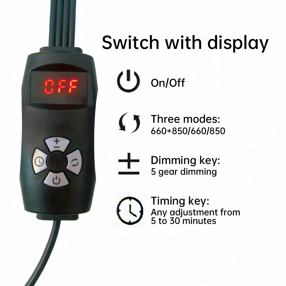 2 Wavelength Full-Body Infrared LED Red Light Therapy Panel, 4-Head De ...