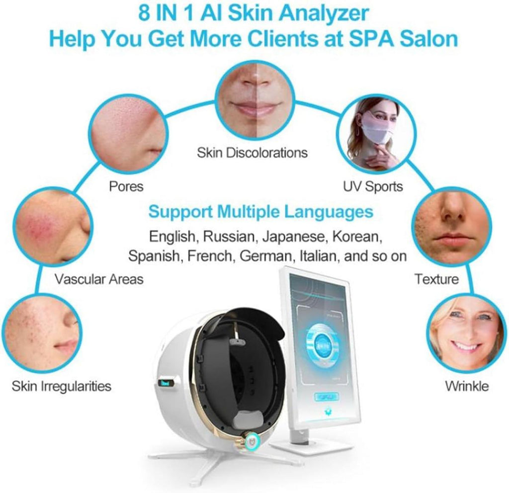 Intelligent Face Skin Analysis Scanner Machine, 21.5" LCD Display, 38 ...